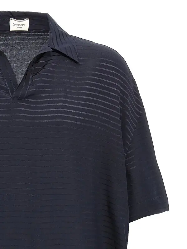 Saint Laurent Striped Short-sleeved Polo Shirt