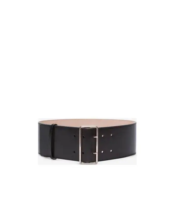 Alexander McQueen Leather Waist Belt - Black