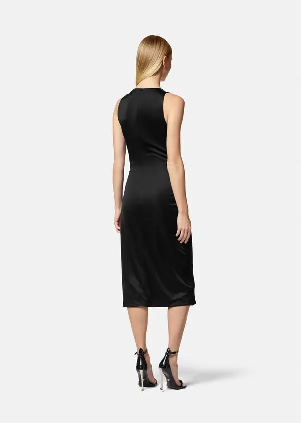 Versace Logo-plaque Sleeveless V-neck Dress