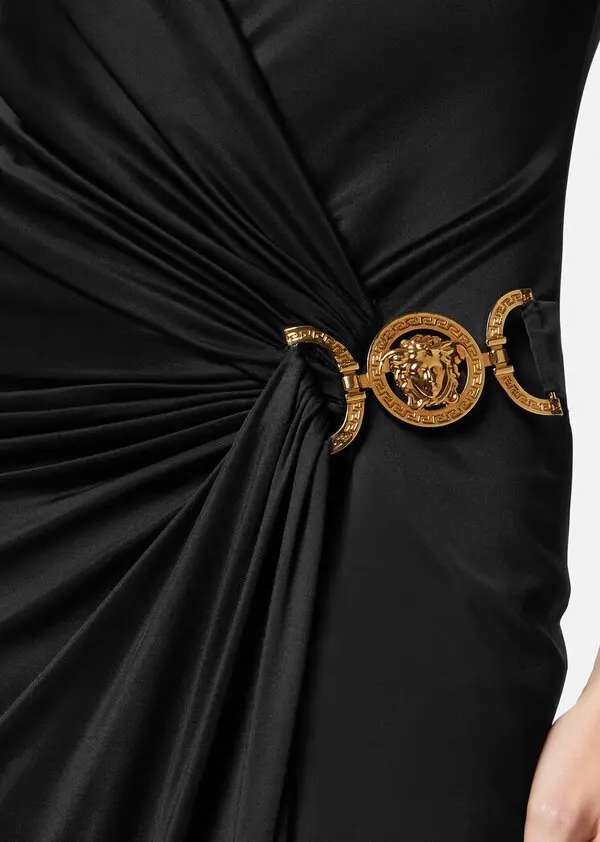 Versace Logo-plaque Sleeveless V-neck Dress