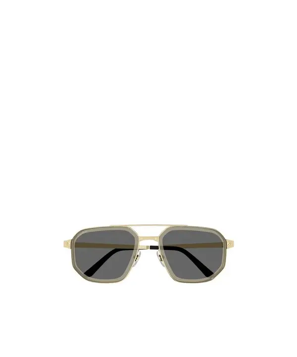 Cartier Geometric Double-bridge Sunglasses - Gray