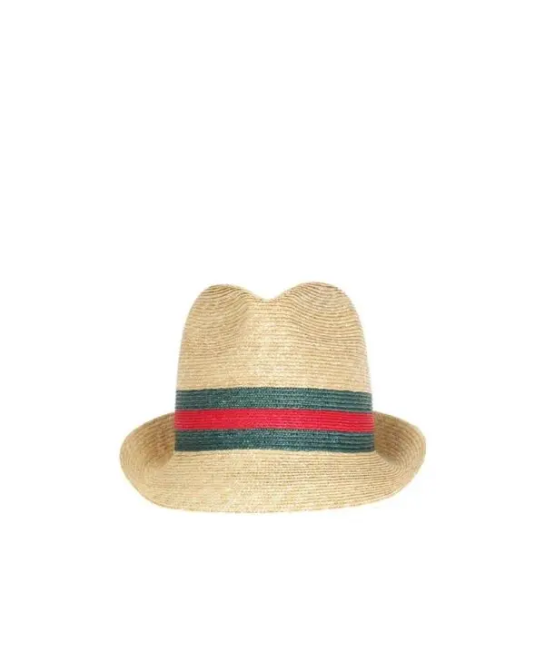 Gucci Web Stripe-trim Trilby Hat - Nude