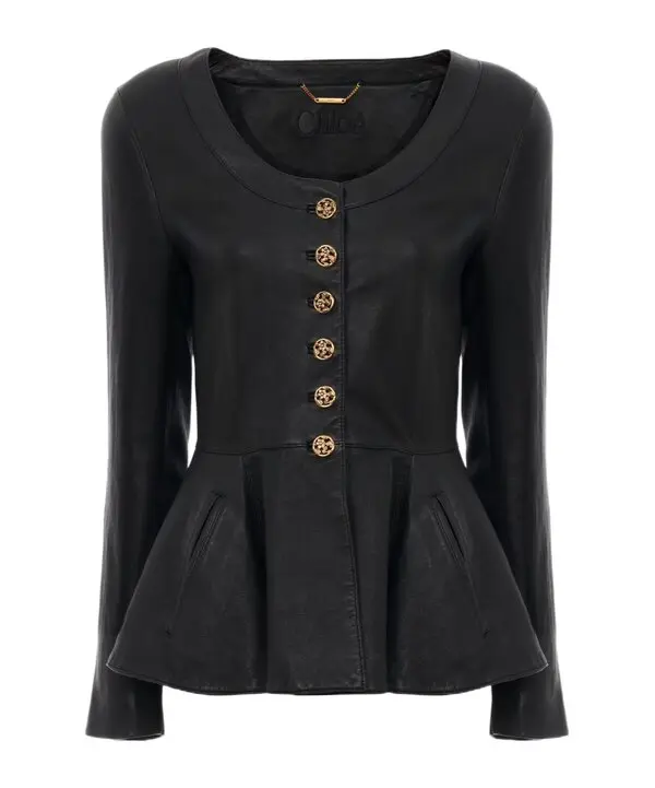 Chloé Peplum Leather Jacket