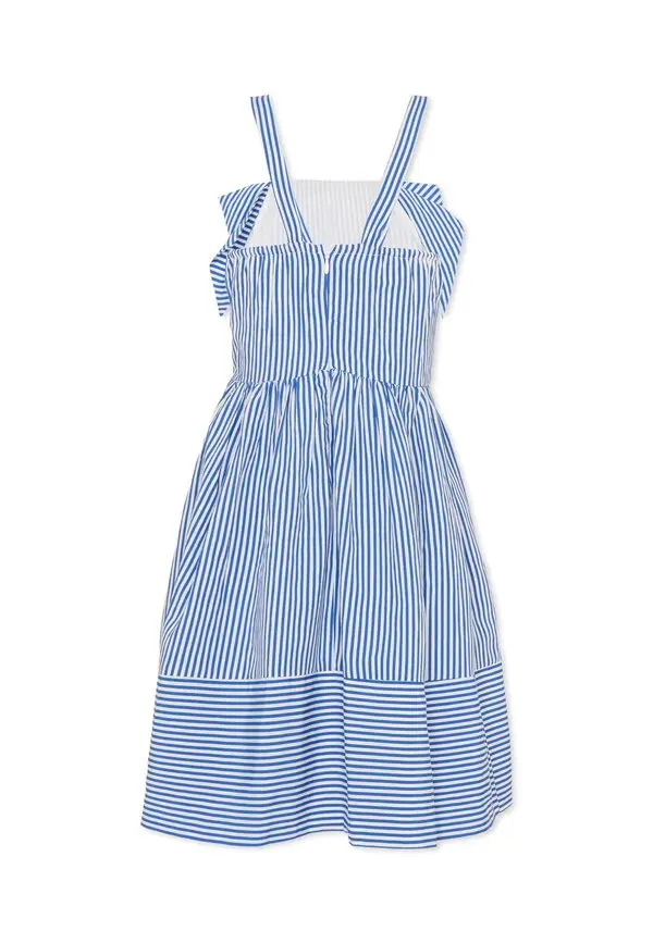 Monnalisa Striped Dress With Oversized Bow Detail