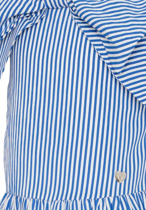 Monnalisa Striped Dress With Oversized Bow Detail