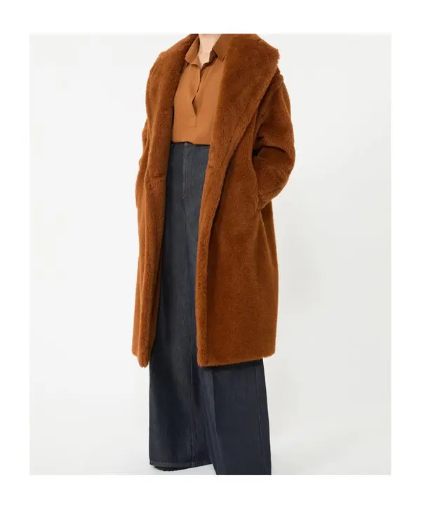 Max Mara Tedgirl Double Breasted Long Coat - Brown