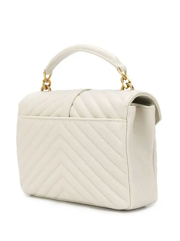 Saint Laurent College Quilted Medium Shoulder Bag - White Wine