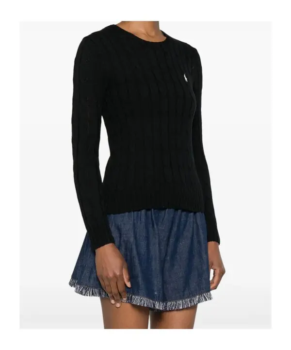 Polo Ralph Lauren Julianna Cable Knit Sweater - Blkwh