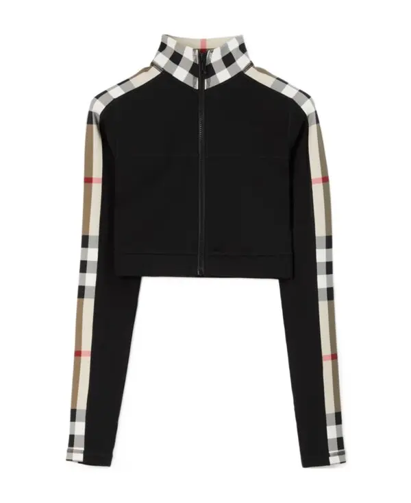 Burberry Vintage Check Panelled Cropped Zip-up Top