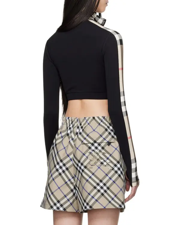 Burberry Vintage Check Panelled Cropped Zip-up Top