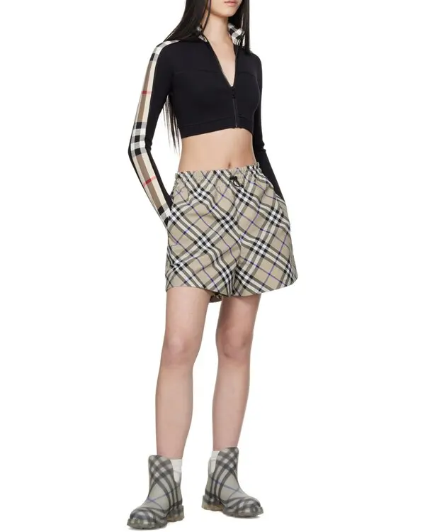 Burberry Vintage Check Panelled Cropped Zip-up Top