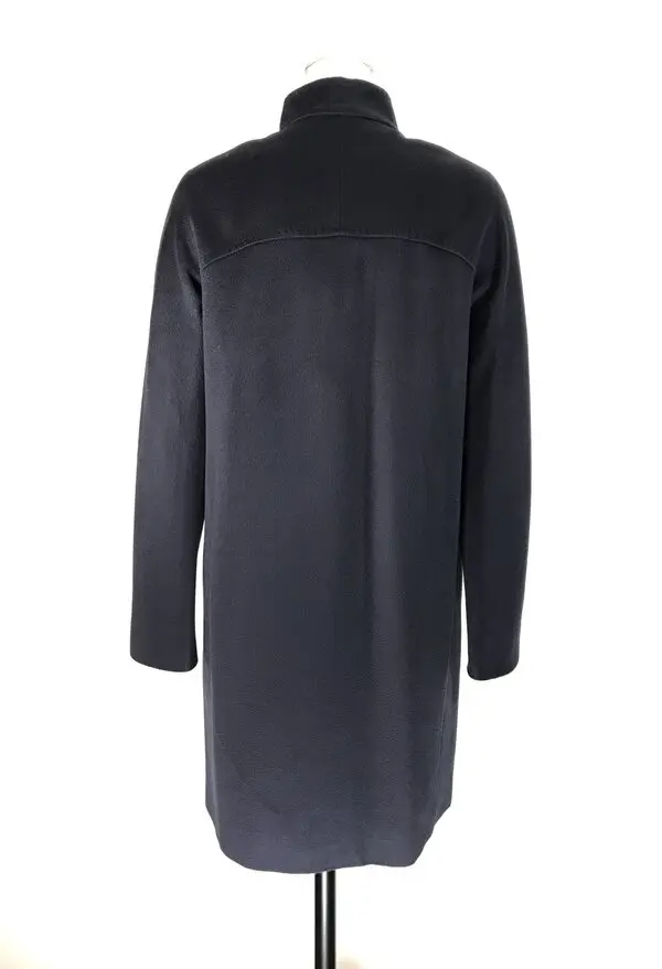 Max Mara Long-sleeved Coat With Stand Collar - Black