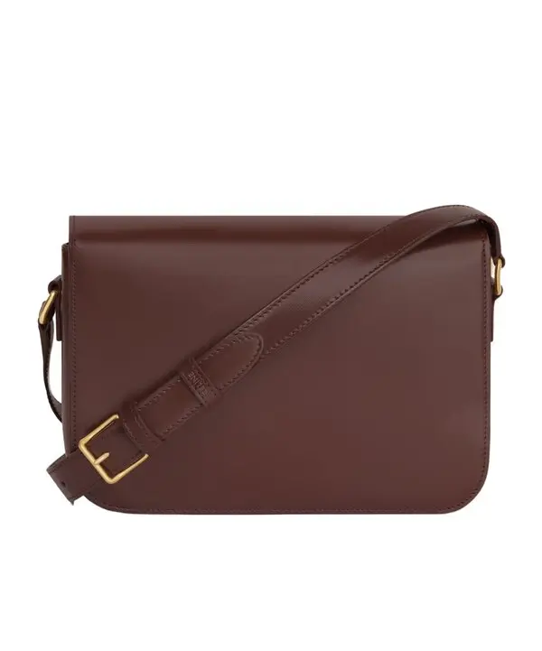 Celine Classique Triomphe Bag In Shiny Calfskin - Brown