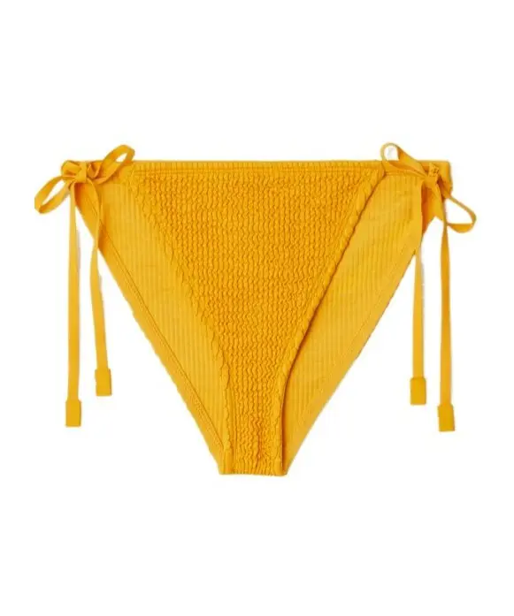 Burberry Crinkled Texture Side-tied Bikini Briefs - Yellow