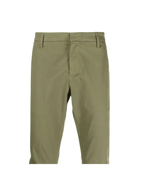 DONDUP Slim-fit Cotton Trousers - Green