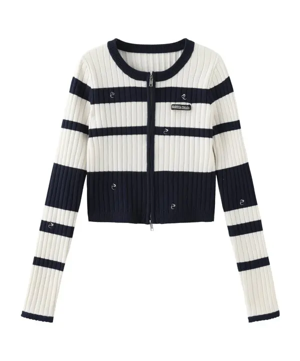 Marissa Chiara Colorblock Heart Knit Cardigan