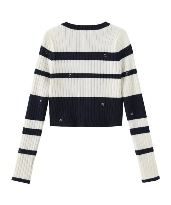 Marissa Chiara Colorblock Heart Knit Cardigan