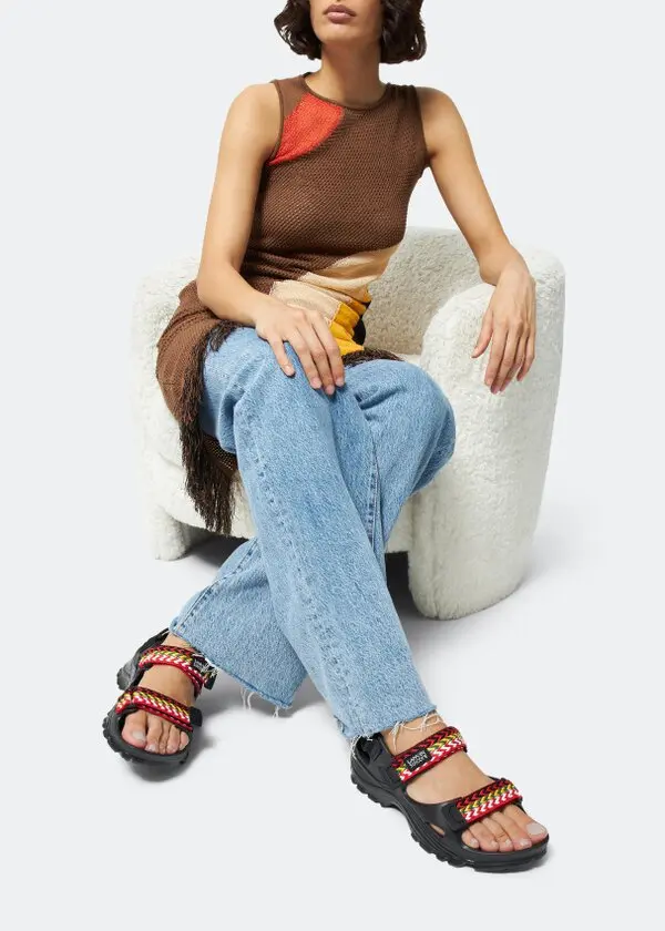 LANVIN X Suicoke Logo Patch Open Toe Sandals