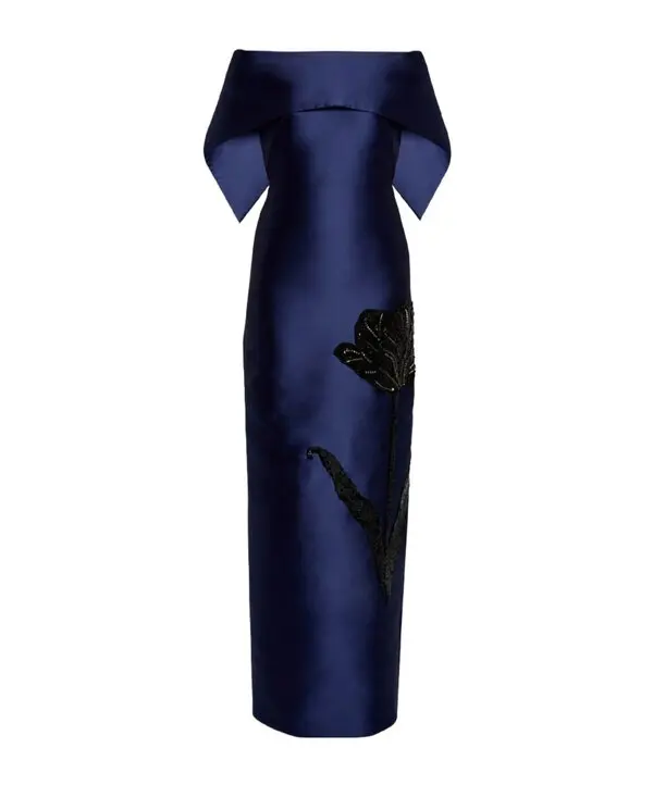 Erdem Embellished Mikado Off-the-shoulder Gown - Black