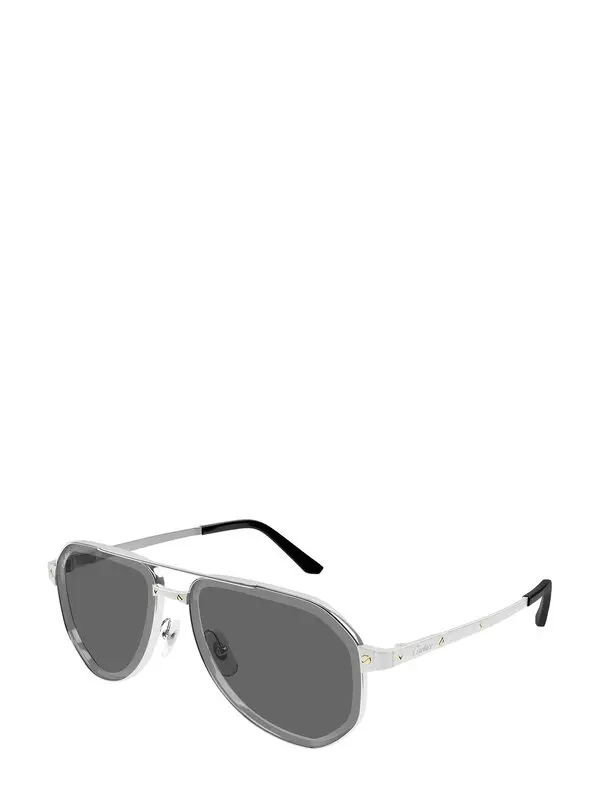 Cartier Pilot Metal Sunglasses - Gray