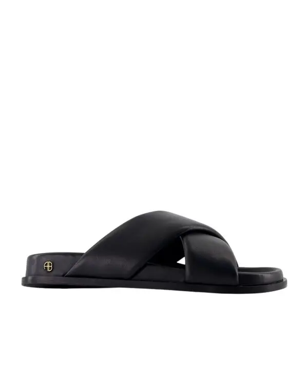 ANINE BING Emi Cross-strap Slides - Black