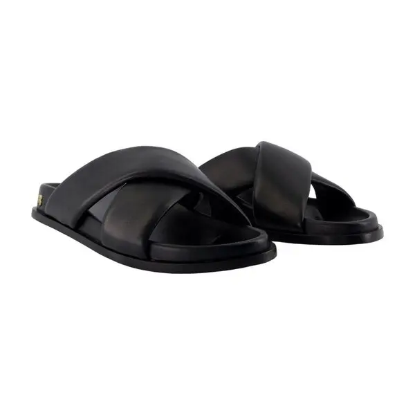 ANINE BING Emi Cross-strap Slides - Black
