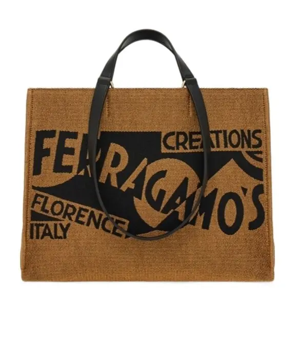 FERRAGAMO Logo Tote Bag - Brown