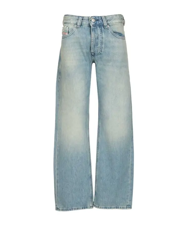 DIESEL® Logo Patch Wide Leg Jeans