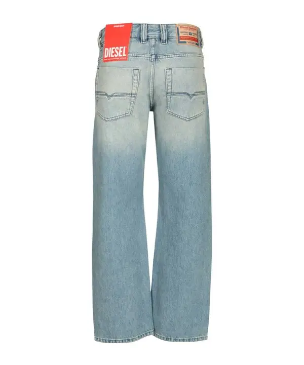 DIESEL® Logo Patch Wide Leg Jeans