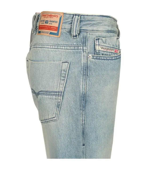 DIESEL® Logo Patch Wide Leg Jeans