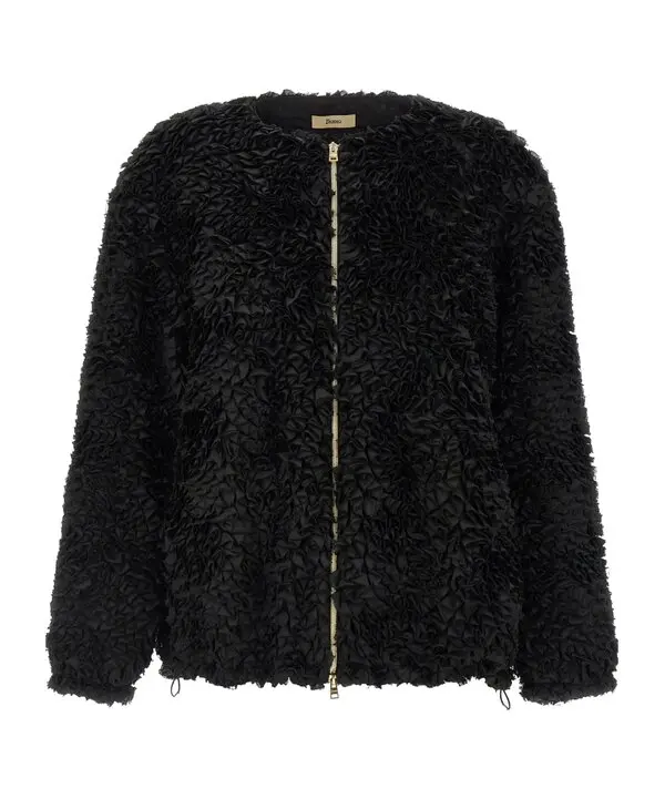 Herno Textured Ruffle Zip Jacket