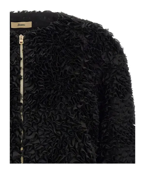 Herno Textured Ruffle Zip Jacket