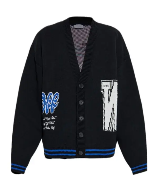 Off-White V-neck Button-up Cardigan