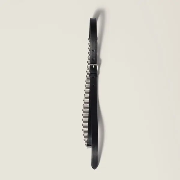 Miu Miu Leather And Metal Belt - Black