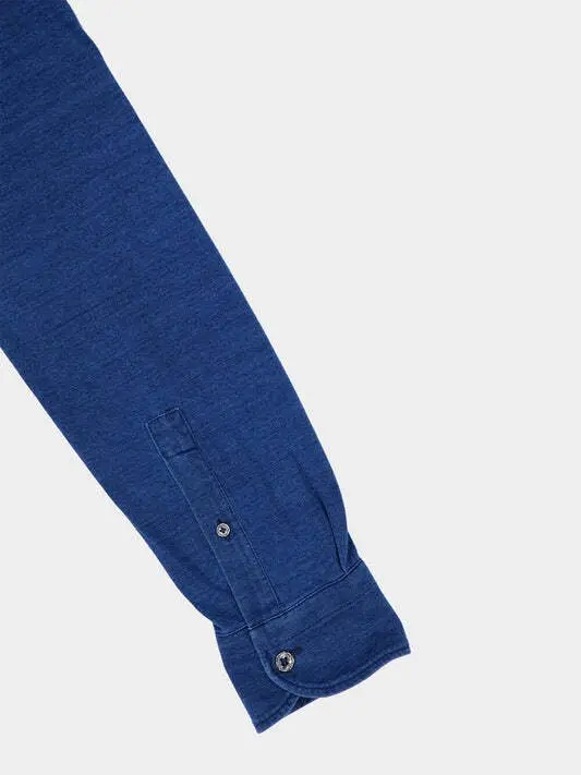 TOM FORD Mother-of-pearl Button Long-sleeve Polo Shirt - Indigo