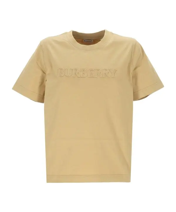 Burberry Logo Detailed Crewneck T-shirt - Nude