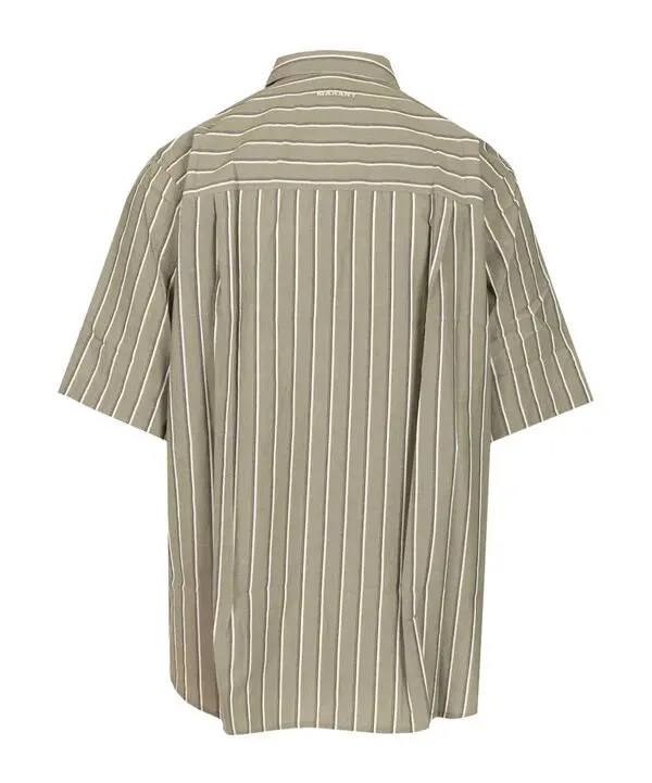 Isabel Marant Étoile Labilio Striped Short-sleeve Shirt - Gray
