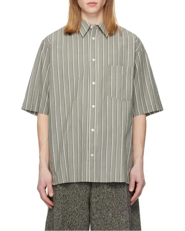 Isabel Marant Étoile Labilio Striped Short-sleeve Shirt - Gray