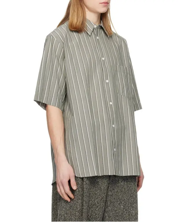 Isabel Marant Étoile Labilio Striped Short-sleeve Shirt - Gray