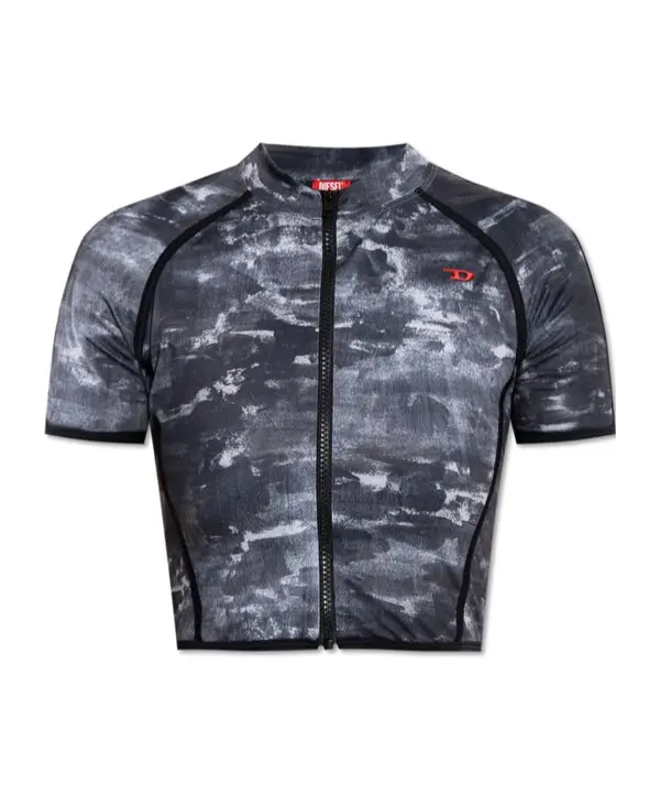 DIESEL® Skyler Short Sleeve Zip Up Top