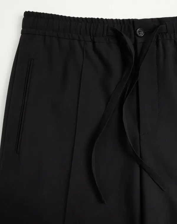 Valentino Garavani Pleated Detail Drawstring Pants - Black