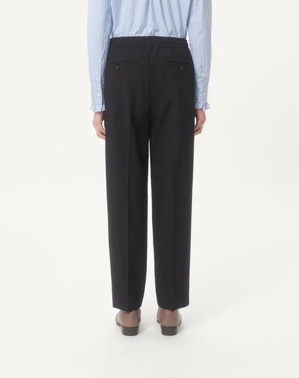 Valentino Garavani Pleated Detail Drawstring Pants - Black