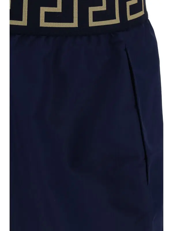 Versace Greca Border Swim Shorts - Blue