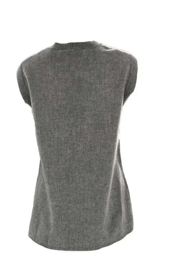 Max Mara Sleeveless Ribbed Knit Vest With Pockets