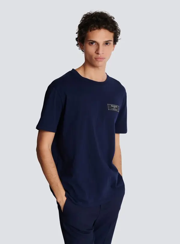 Balmain Logo Patch Crewneck T-shirt - Black