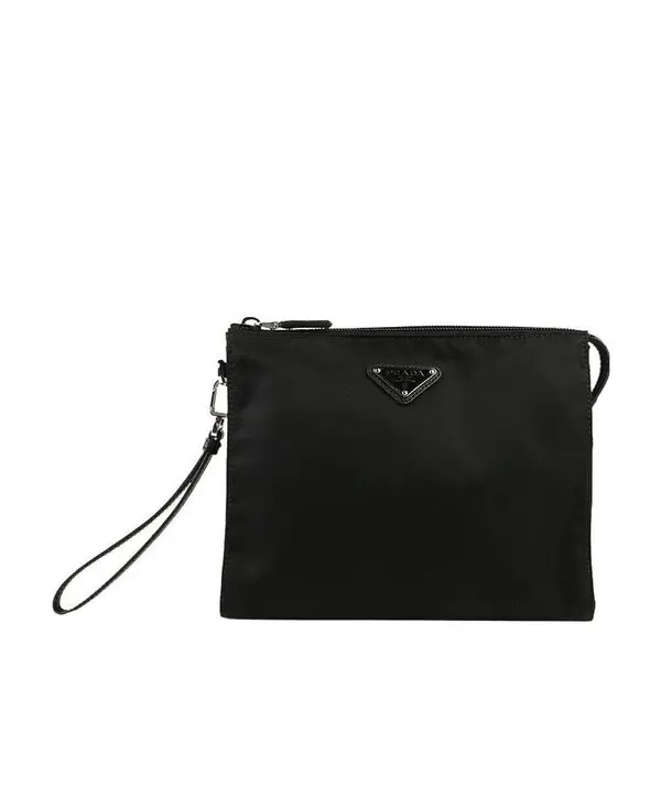 Prada Re-nylon And Saffiano Leather Necessaire - Black
