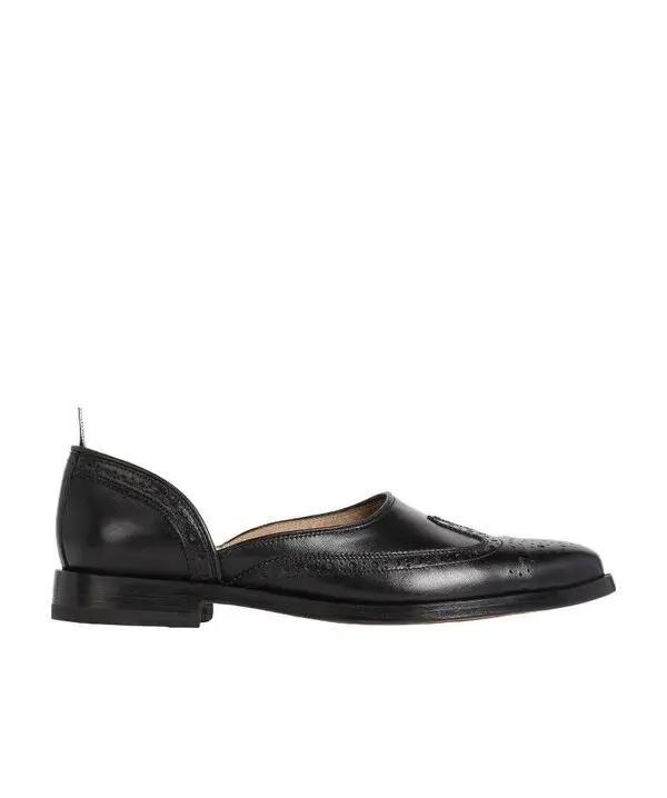 Thom Browne D'orsay Loafers With Brogue Detailing - Black