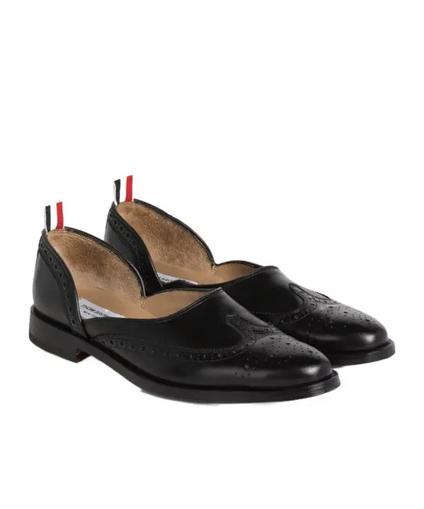 Thom Browne D'orsay Loafers With Brogue Detailing