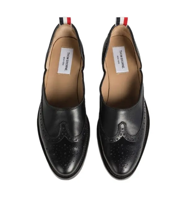 Thom Browne D'orsay Loafers With Brogue Detailing