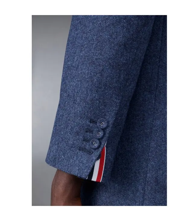 Thom Browne Striped Four-bar Concealed Fastened Coat